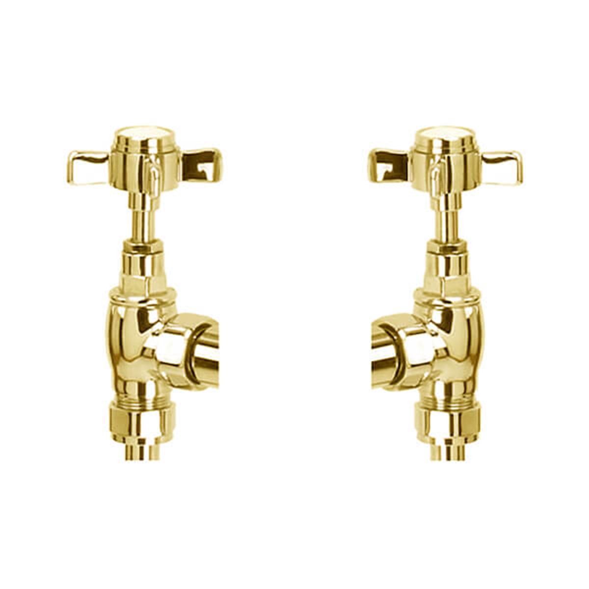 Cross-Head Manual Radiator Valves - Polished Brass - Valve - Thomas ...